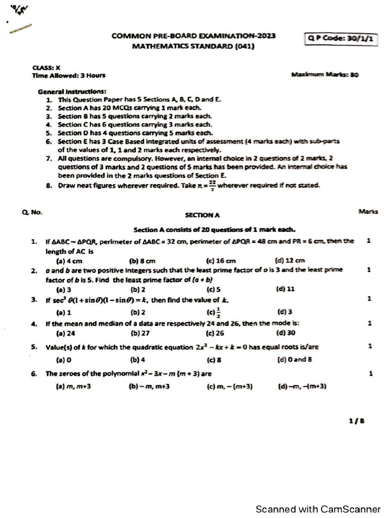 Common Preboard 1 2023 | PDF