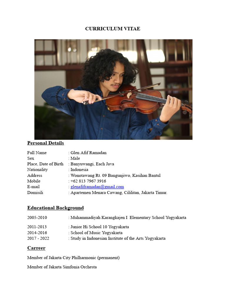 CV Glen Afif Ramadan | PDF