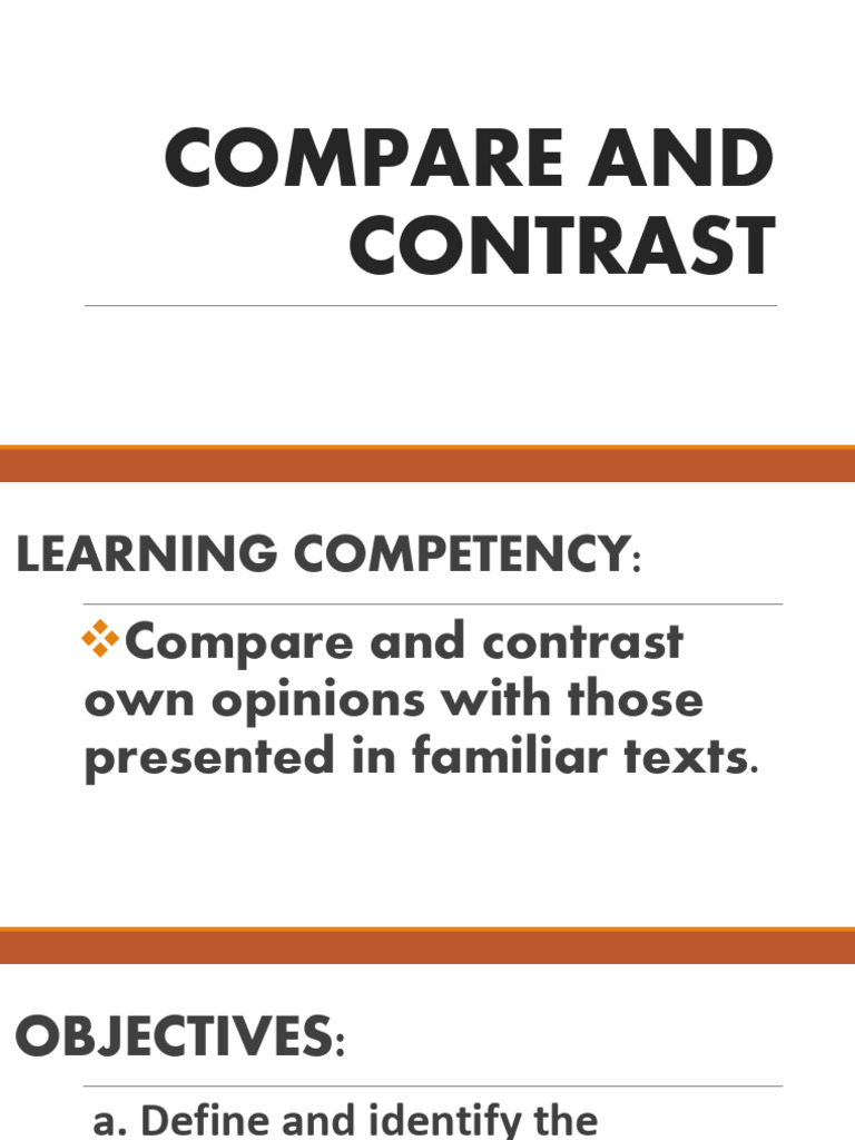 Compare and Contrast | PDF
