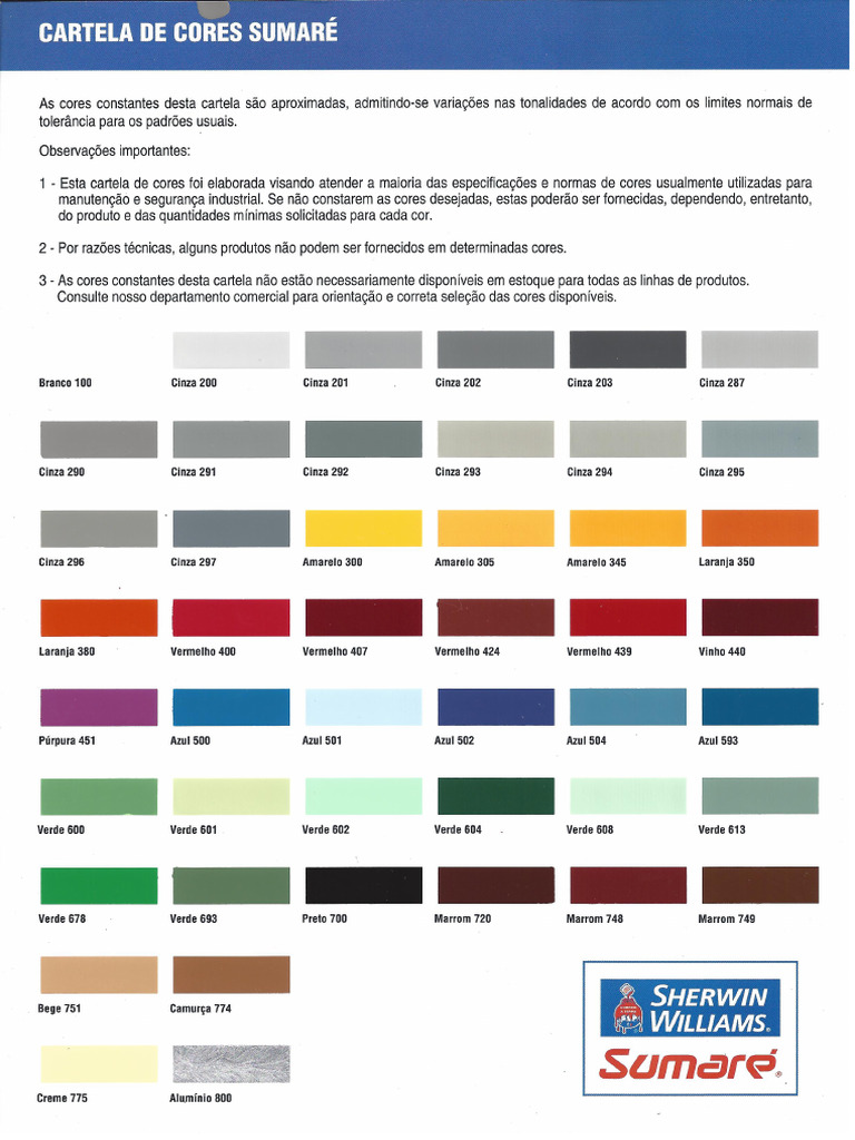 Cartela de Cor Sumare | PDF