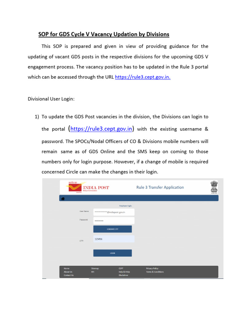 GDS Cycle V SOP | PDF | Login | Computing