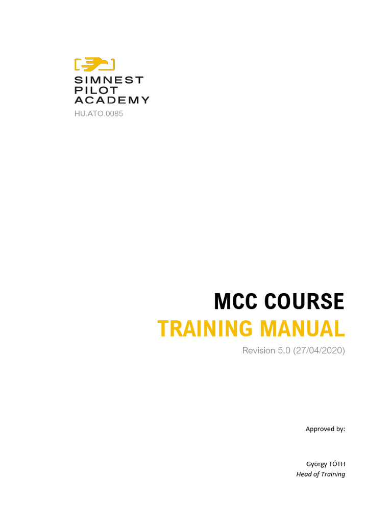 MCC Training Manual - Ver3 | PDF | Simulation | Transport
