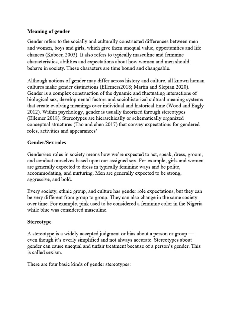 Gender | PDF | Gender Studies | Gender Gender | PDF | Gender Studies | Gender