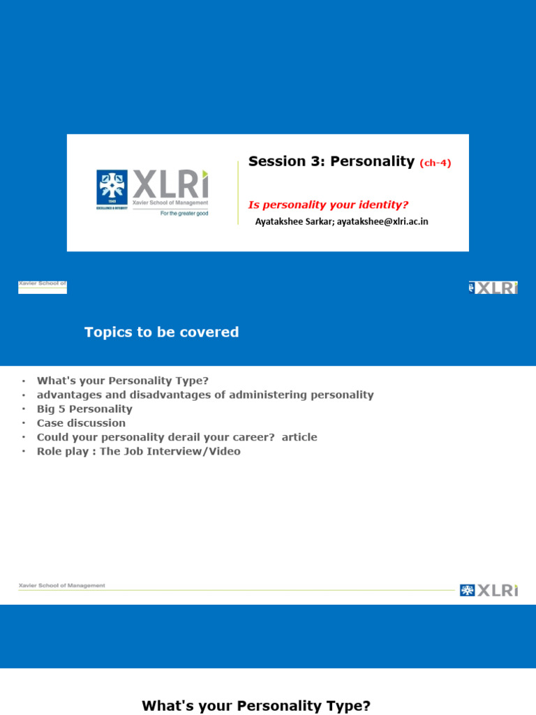 Personality - Student Copy - Sarkar | PDF