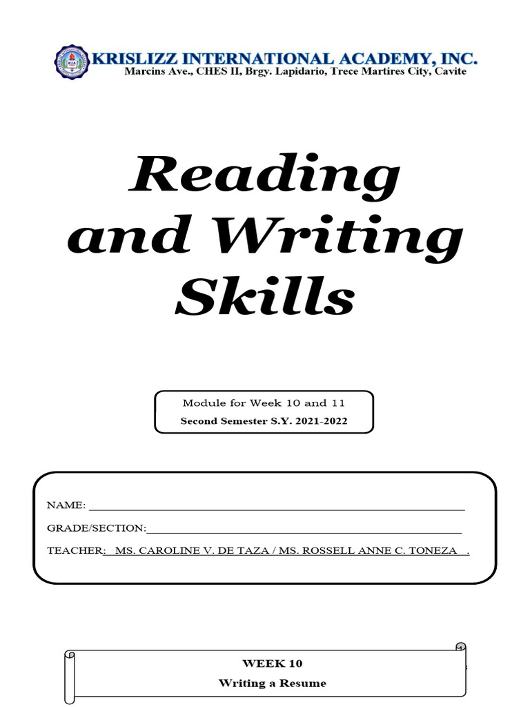 RWS - Week 10 and Week 11 | PDF | Résumé