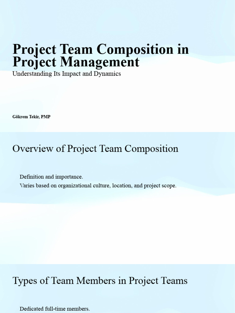 2 - Project Teams Composition | PDF | Project Management ...