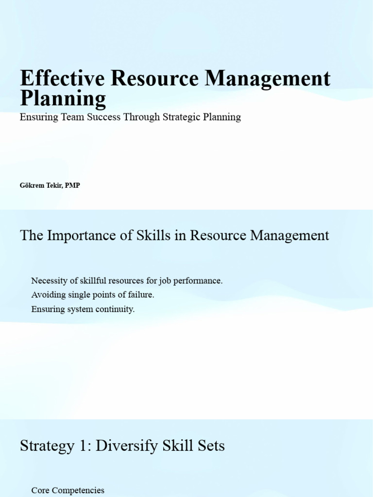 4 - Effective Resource Management Planning | PDF | Project Management | Resource Management