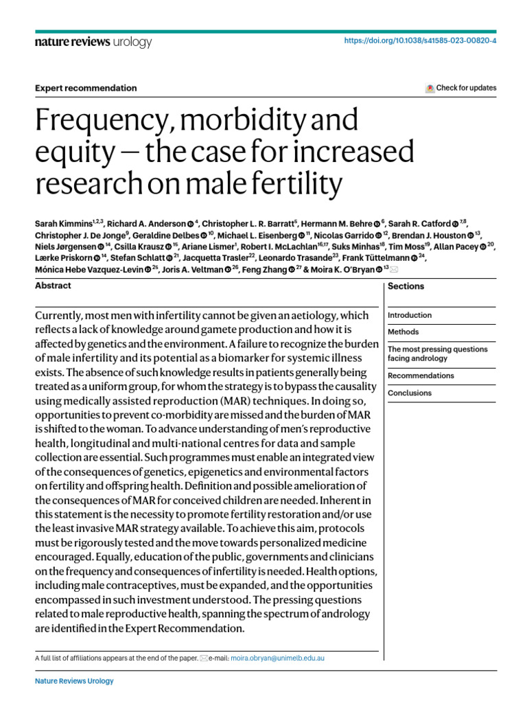 The Case For Increased Research On Male Fertility | PDF | Infertility ...