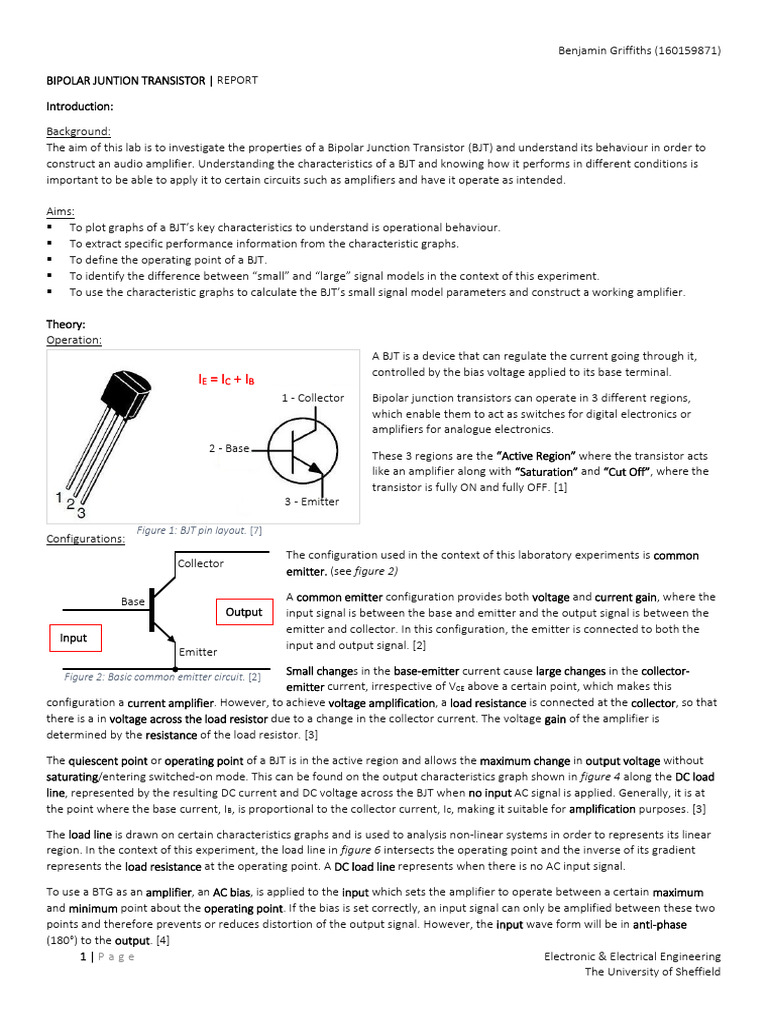 Bipolar Junction Transistor Lab | PDF | Bipolar Junction Transistor ...