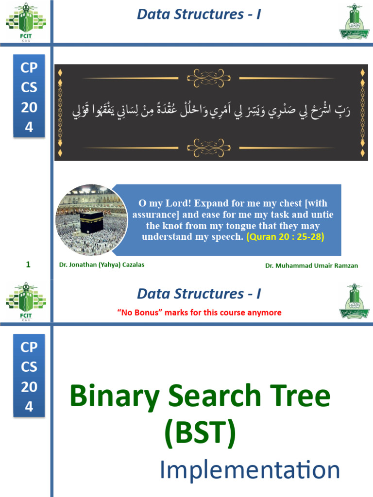 CPCS204-14-Trees - BinarySearchTree - Implementation | PDF | Computer Data | Algorithms And Data ...
