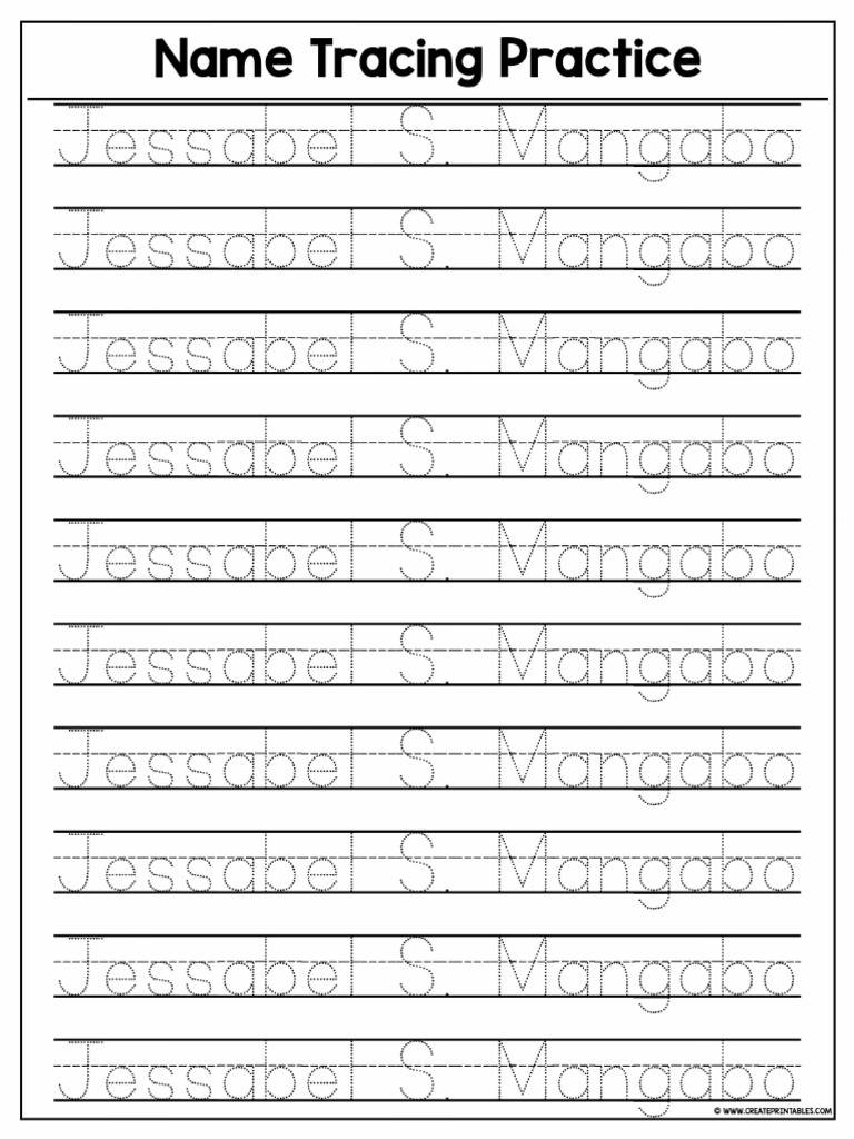 Name - Tracing - Practice 0F77 4D6C F31C | PDF