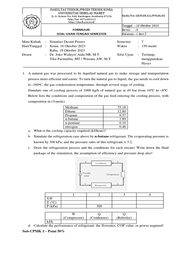 UTS Simulasi Desain Proses 2023 - Rvs | PDF | Chemical Reactor | Chemistry