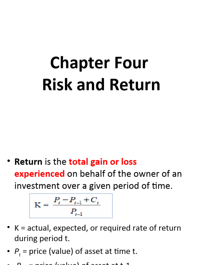 Chapter 4 Risk and Return | PDF | Financial Risk | Diversification ...