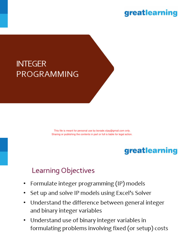 Integer Programming | PDF | Mathematical Optimization | Applied Mathematics Integer Programming | PDF | Mathematical Optimization | Applied Mathematics