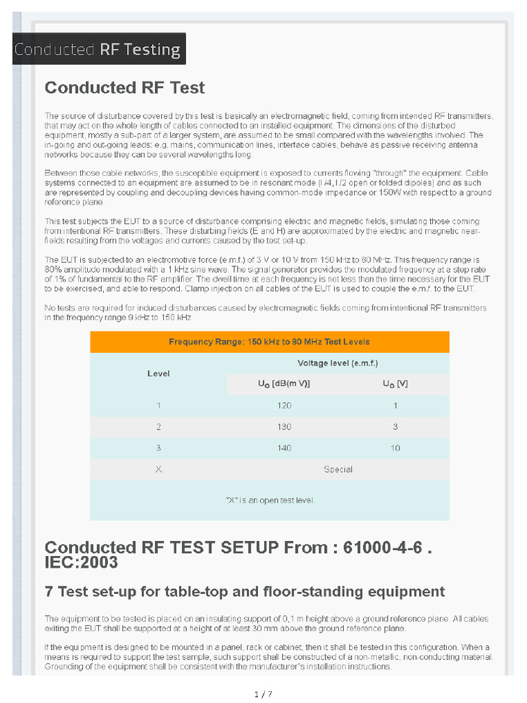Conducted RF Testing | PDF