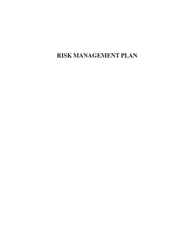 Comprehensive Risk Management Plan | PDF | Risk | Risk Assessment