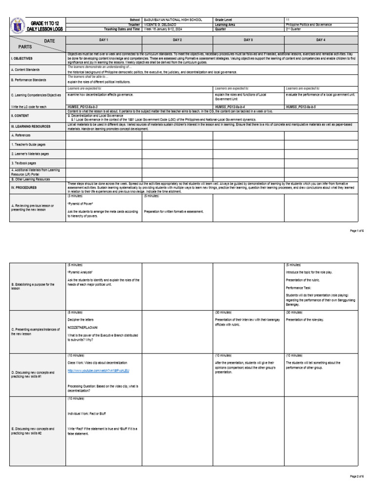 PPG Q2 Week CD Decentralization and Local Governance | PDF | Learning | Devolution