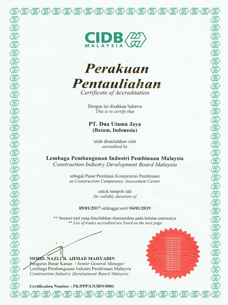 Certificate CIDB - Welder | PDF