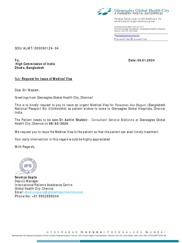 VISA INVITATION Letter | PDF | Health Care | Social Policy