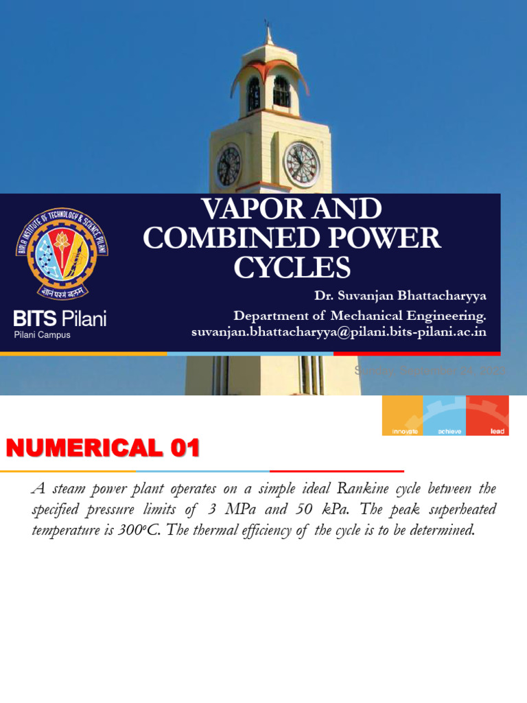 Vapour Power Cycle | PDF | Steam | Boiler