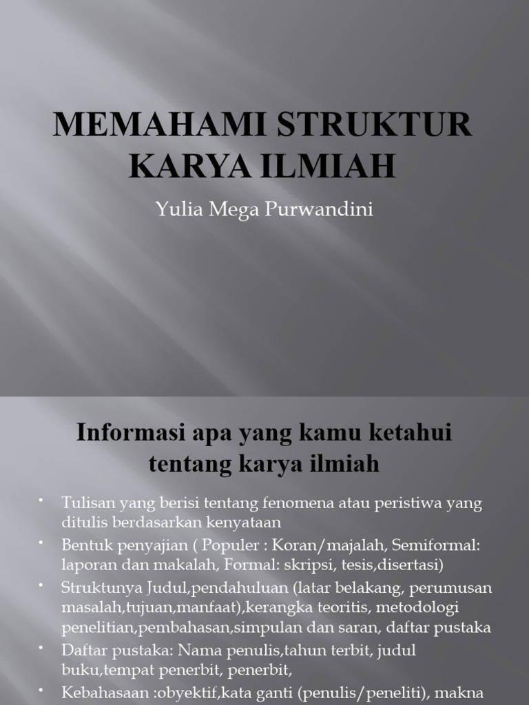 Struktur Karya Ilmiah yang Efektif | PDF | Ilmu Sosial | Sains & Matematika