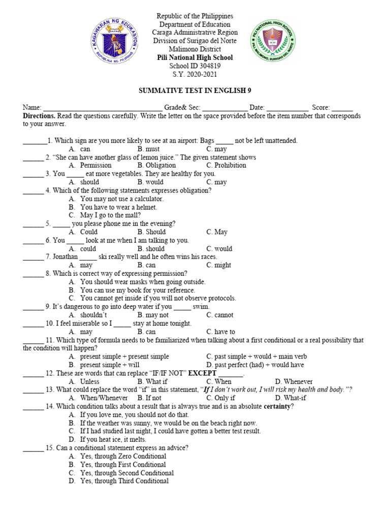 Summative Test 2020-2021 .... | PDF