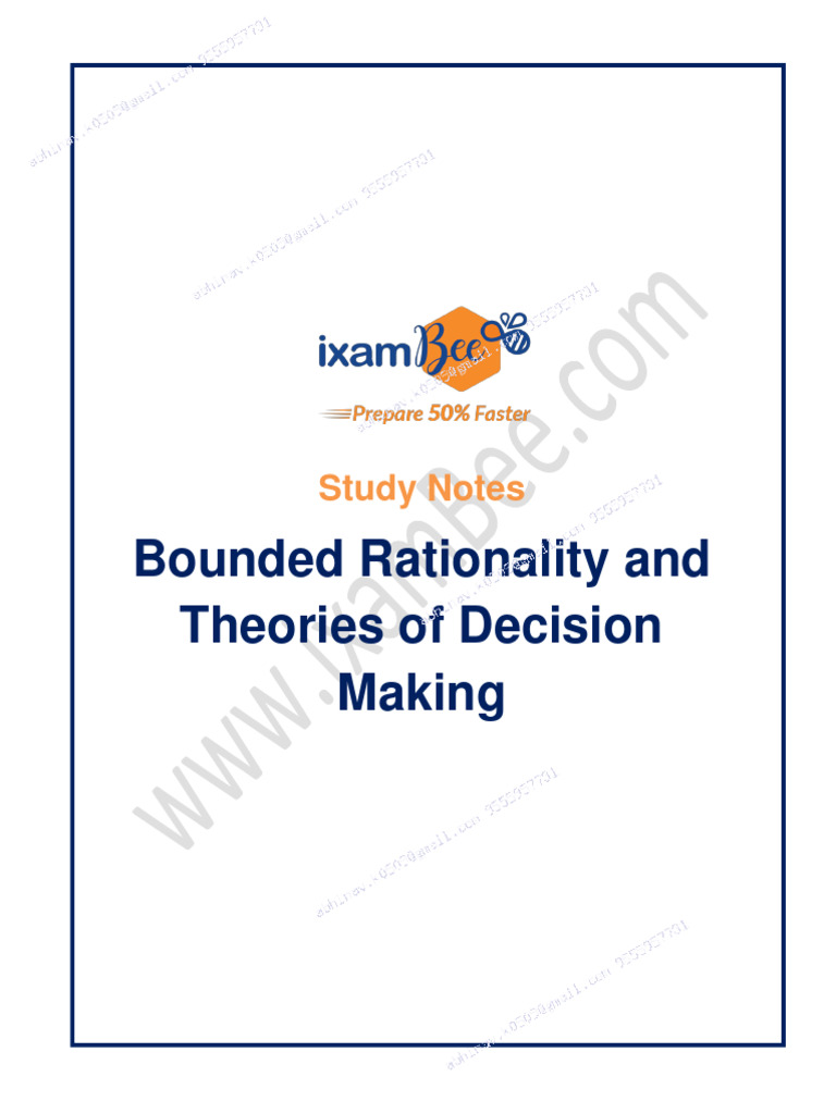 Bounded Rationality and Theories of Decision Making | Download Free PDF ...