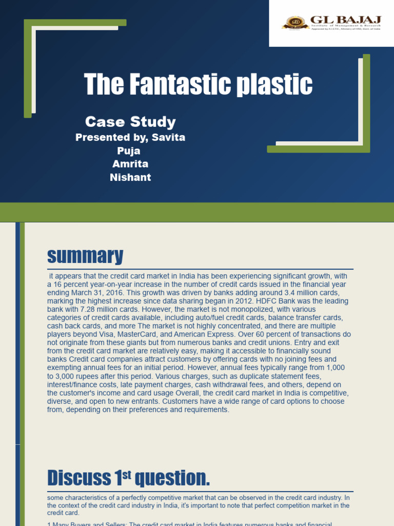 The Fantastic Plastic Case Study | PDF | Credit Card | Perfect Competition