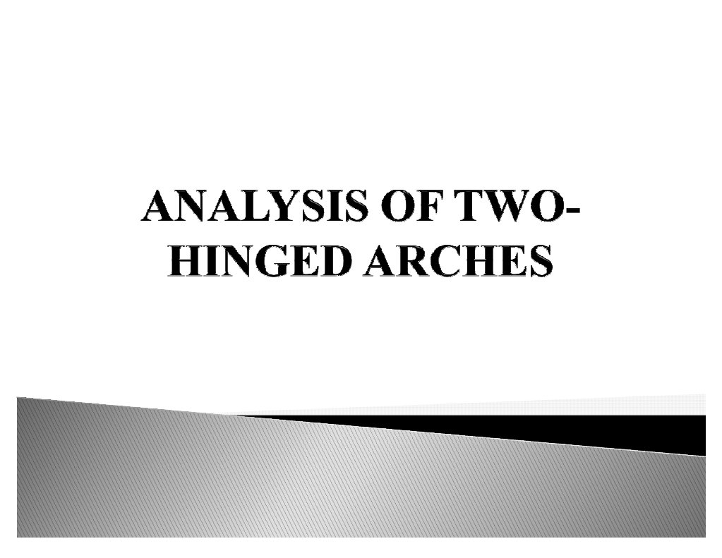 Analysis of Two-Hinged Arches.. | PDF