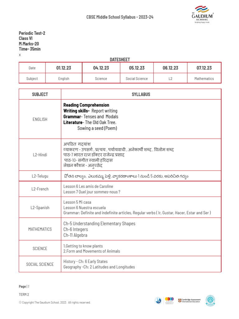 PT 2 Syllabus VI | PDF | Linguistic Morphology | Grammar