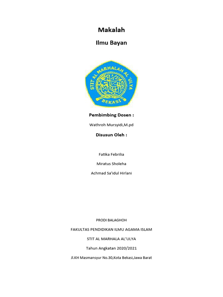 Makalah Ilmu Bayan | PDF