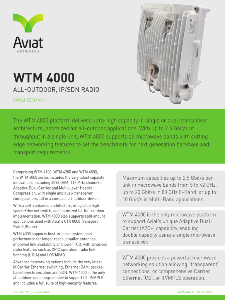 WTM 4000 Short-Form Datasheet (ANSI) | Download Free PDF | Computer ...