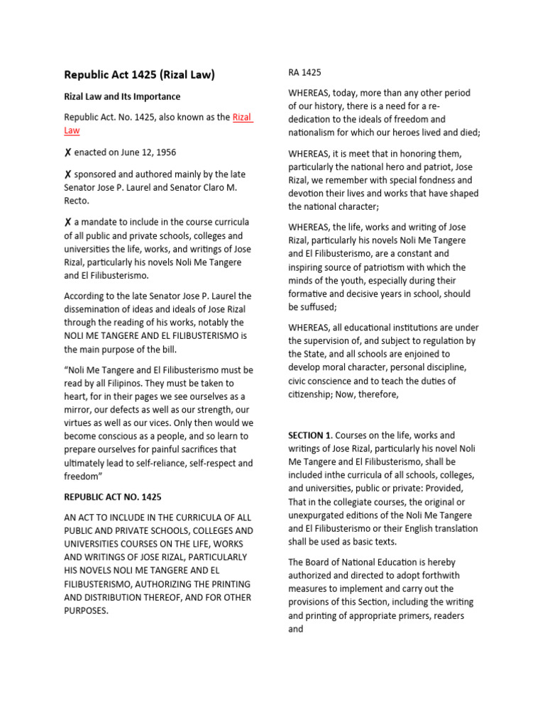 Republic Act 1425 | PDF