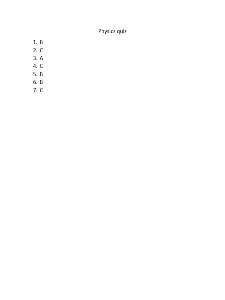 Physics Quiz | PDF