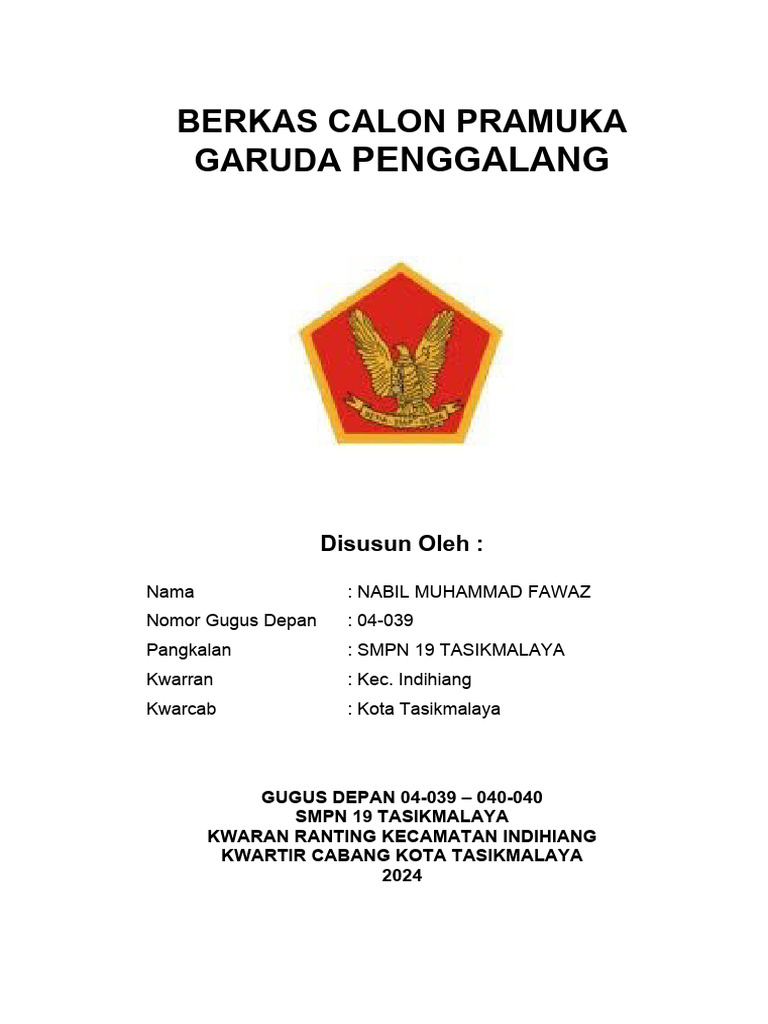 Portofolio Pramuka Garuda Nabil Fawaz | PDF