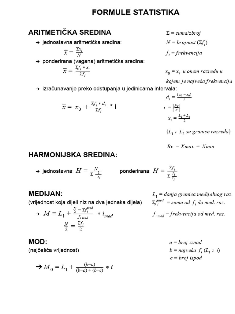 Formule Statistika | PDF