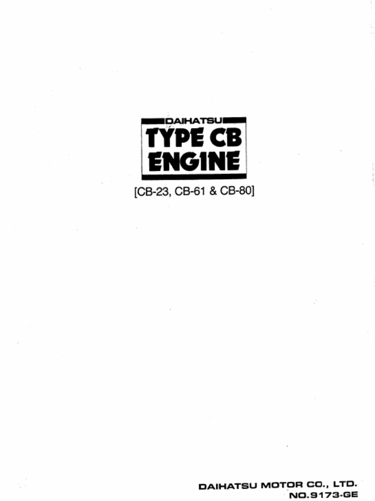 Daihatsu Type - CB - Engine - Manual | PDF