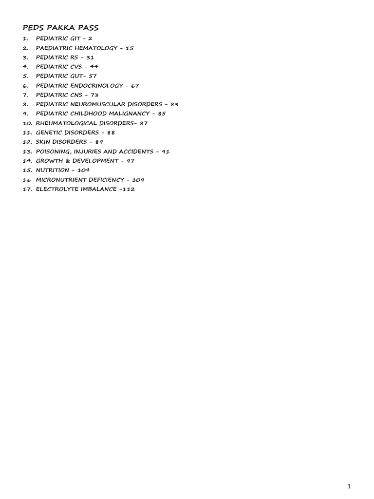 Pakka Pass Pediatrics Textbook | PDF | Anemia | Diarrhea