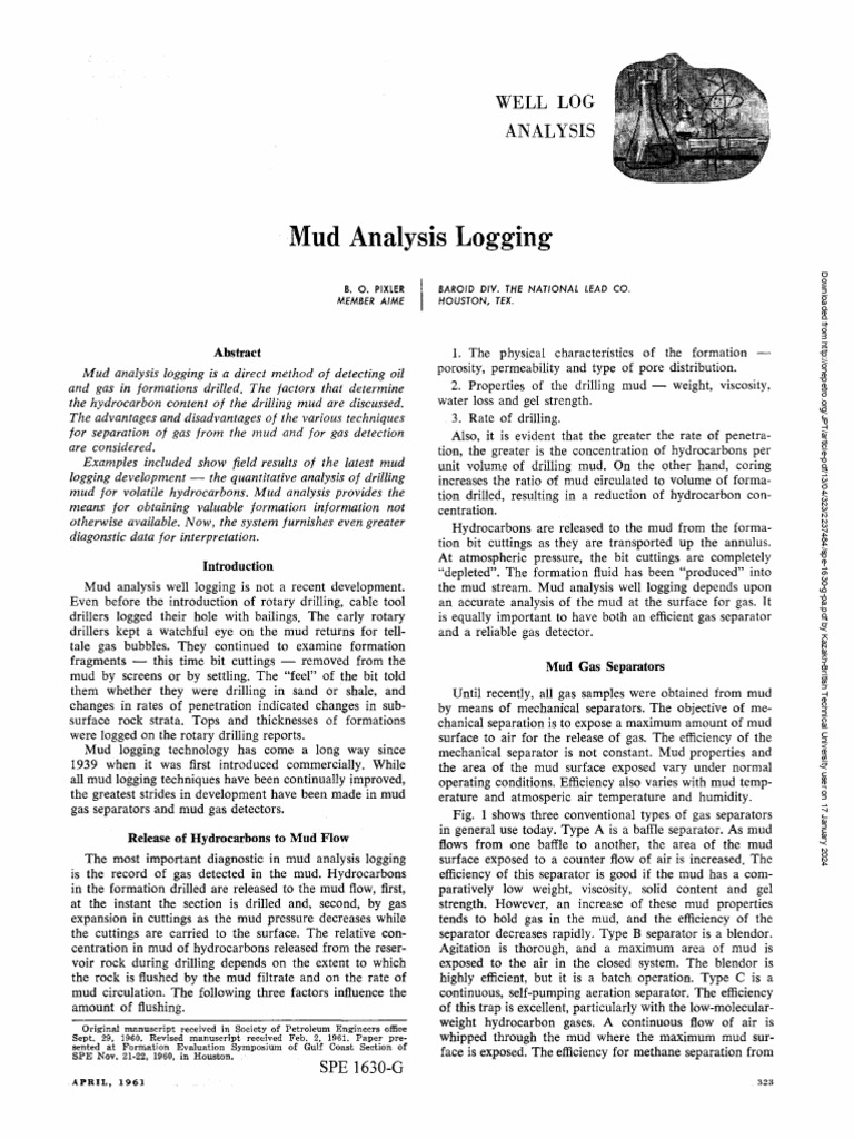 Mud Analysis Logging | PDF | Chromatography | Oil Well
