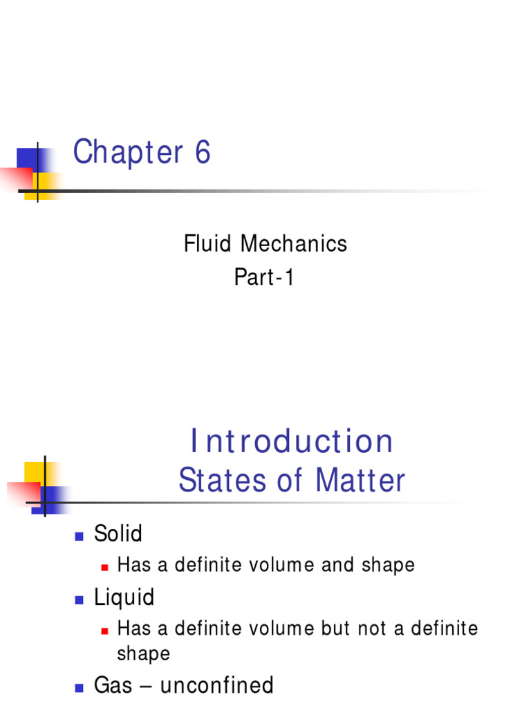 Chapter - 6 - Part-1 - Static - Fluids-1 | PDF | Pressure | Fluid