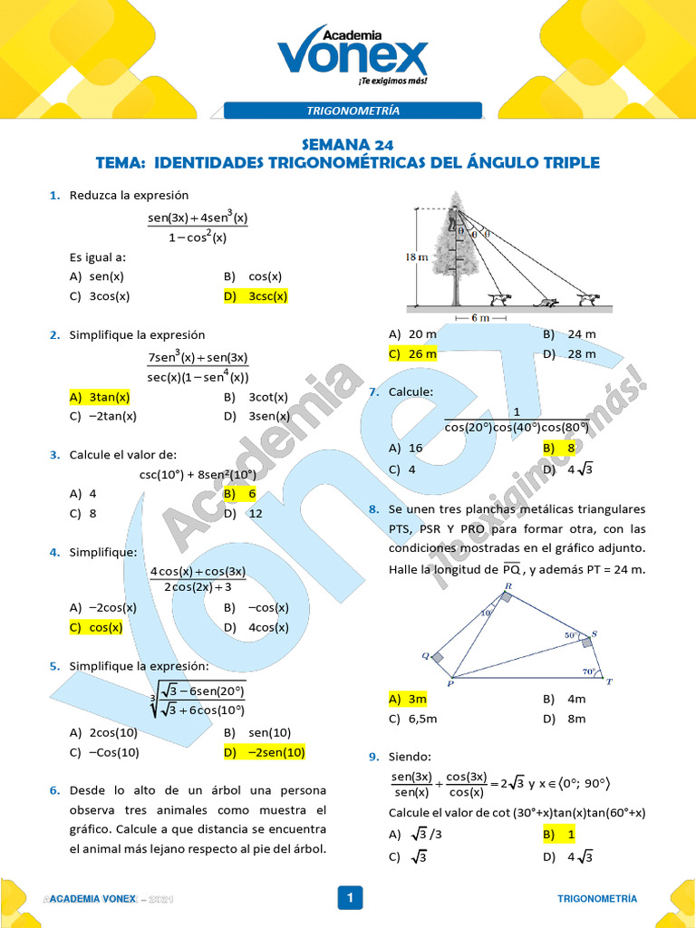 Trignometria-Angulo Triple | PDF