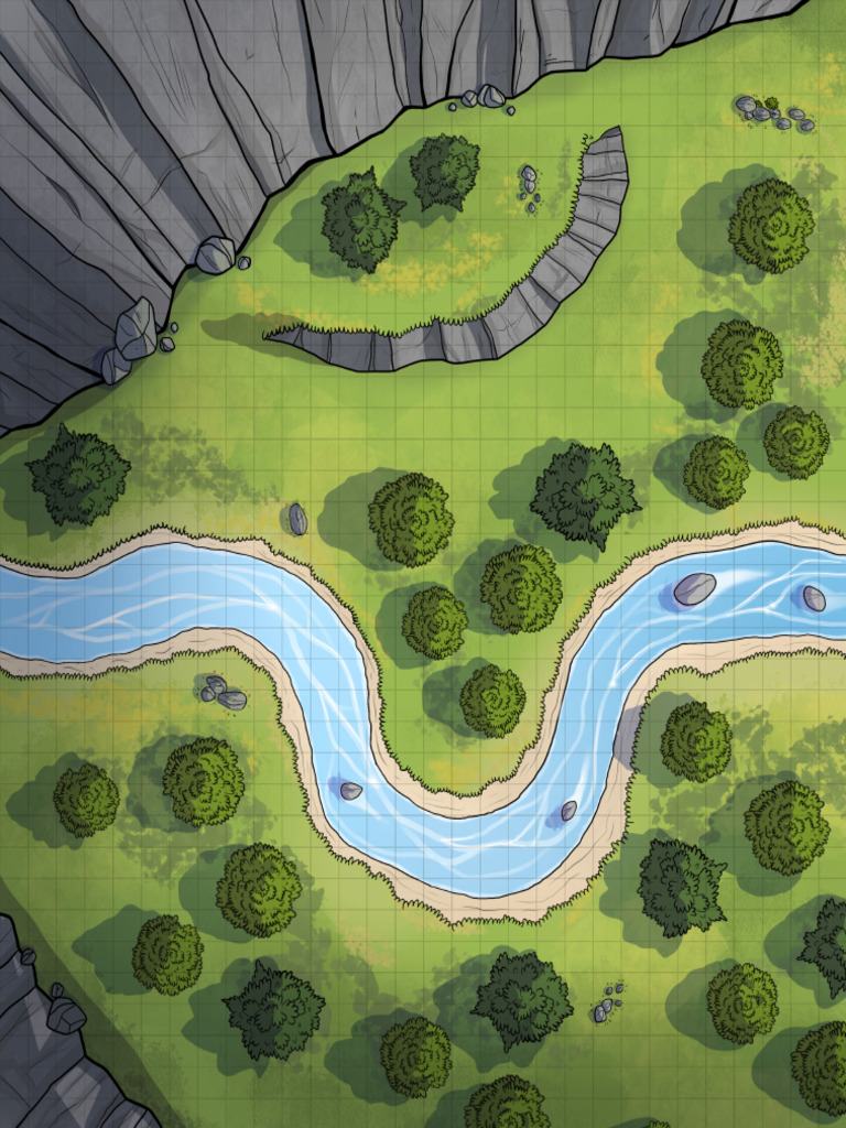 Mountain River Day Grid 30x36 | PDF