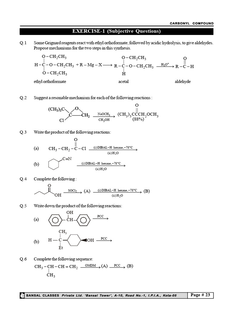 OC Carbonyl Compound E | PDF | Aldehyde | Ester