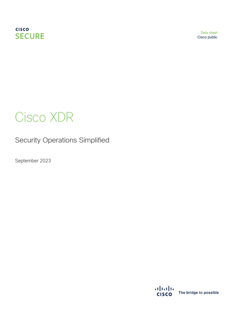 Cisco XDR Security Operations Simplified Data Sheet | PDF | Computer Security | Security