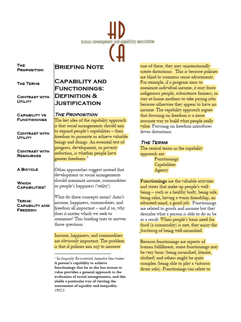 HDCA Briefing Concepts | PDF | Economies