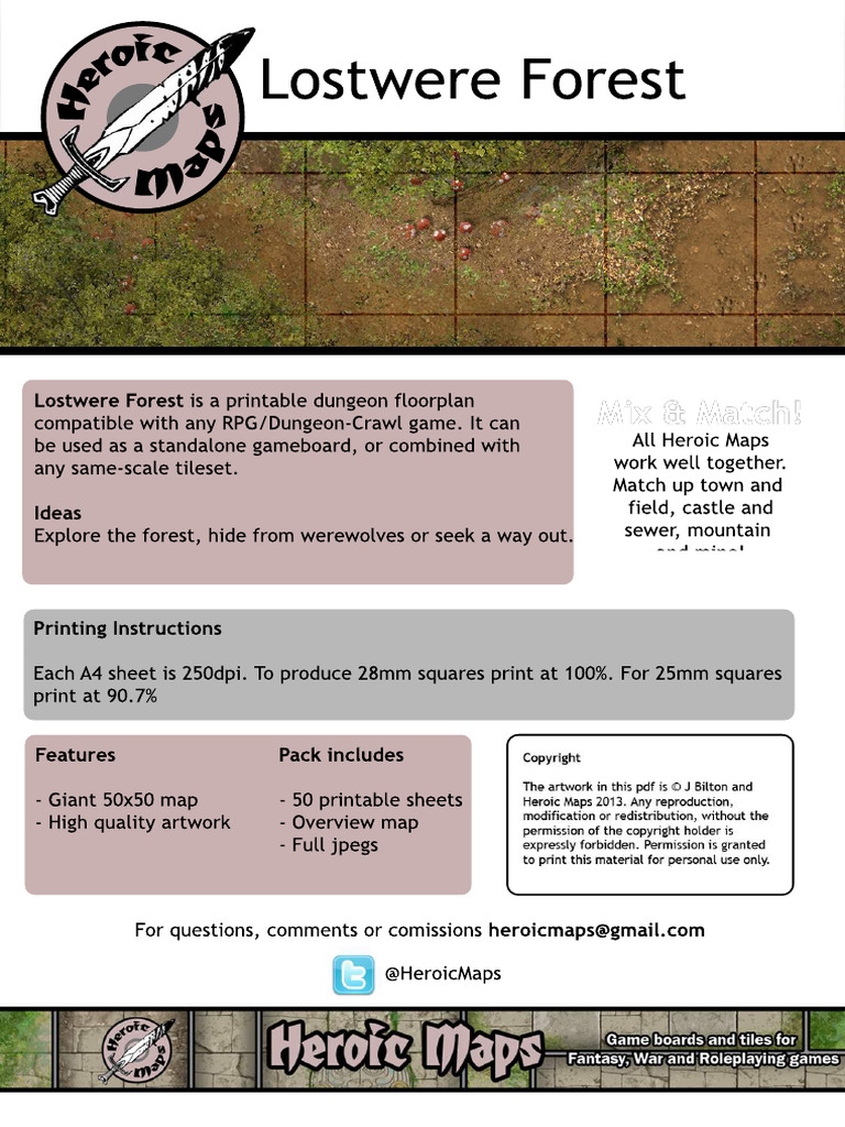 Lostwere Forest RPG Map Guide | PDF
