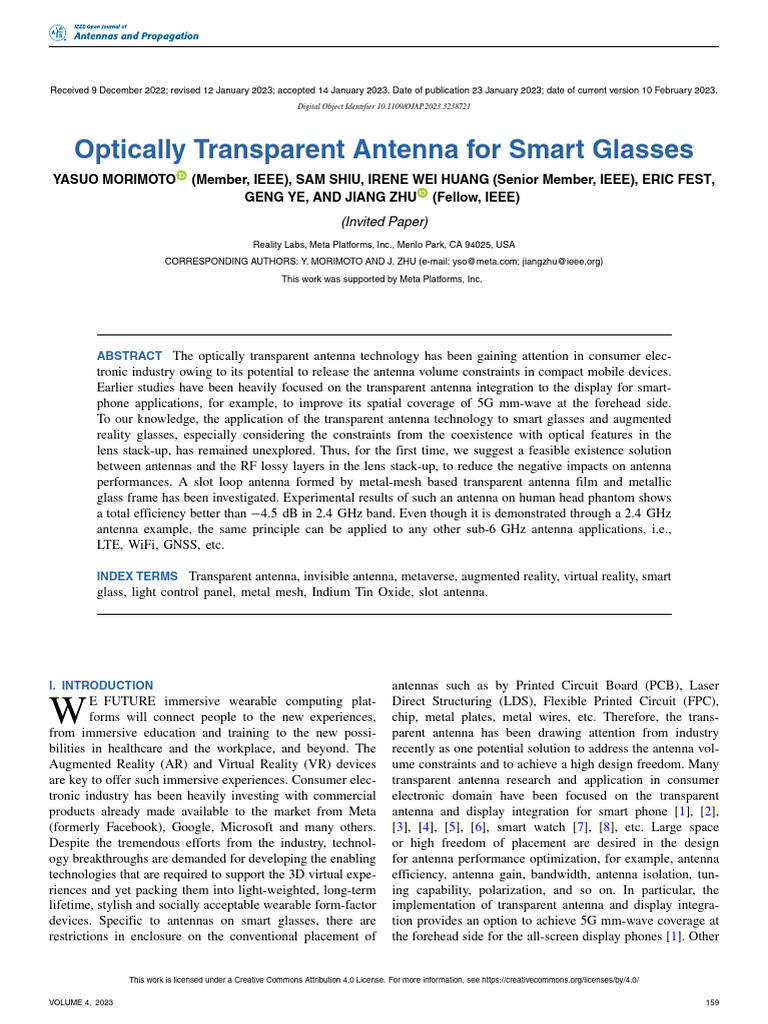 Optically Transparent Antenna For Smart Glasses | Download Free PDF ... Optically Transparent Antenna For Smart Glasses | Download Free PDF ...