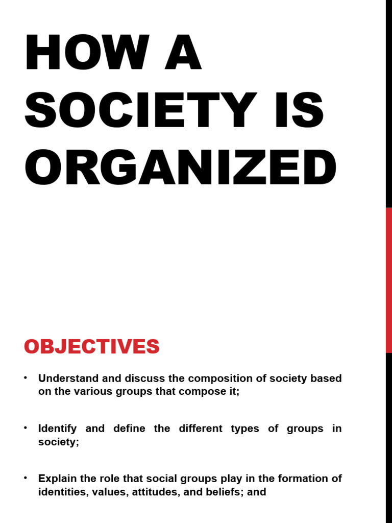How A Society Is Organized 2 | PDF | Social Group | Psychological Concepts