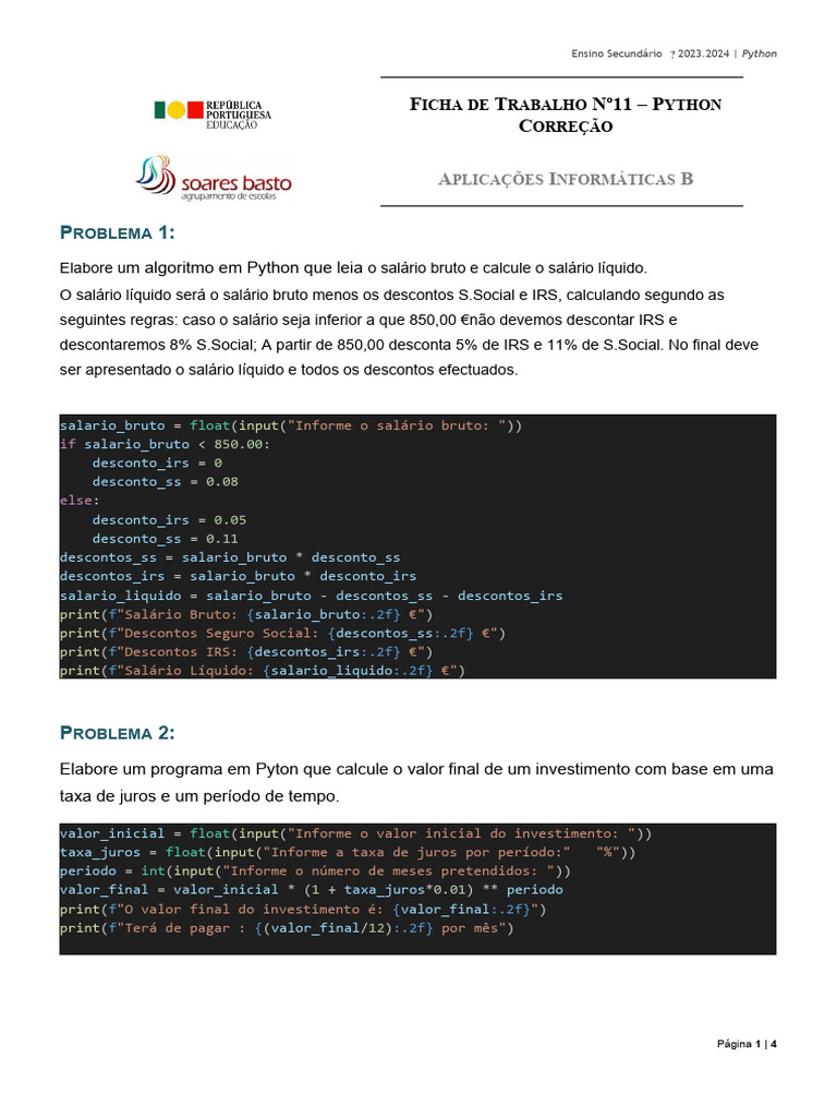 Python Ft 11 Pdf Python Linguagem De Programação Matemática