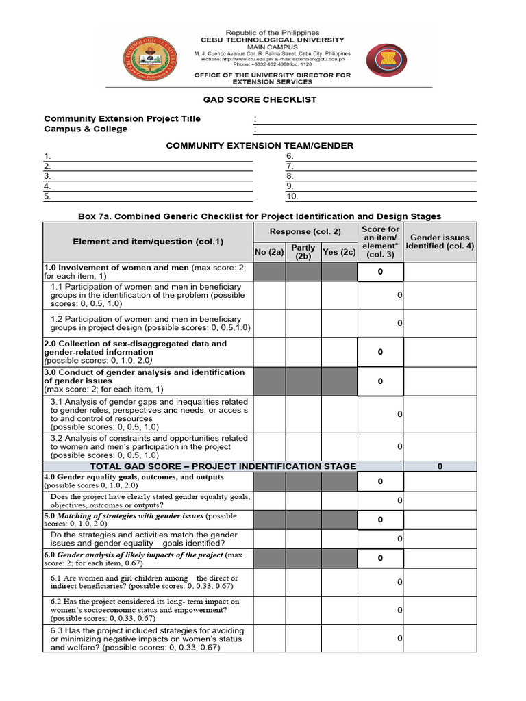 BOX 7 - Community Extension Project GAD | PDF | Gender Equality ...